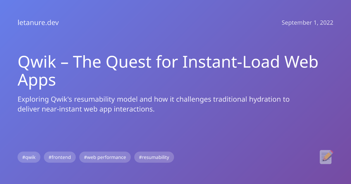 Qwik – The Quest for Instant-Load Web Apps | Luiz Tanure