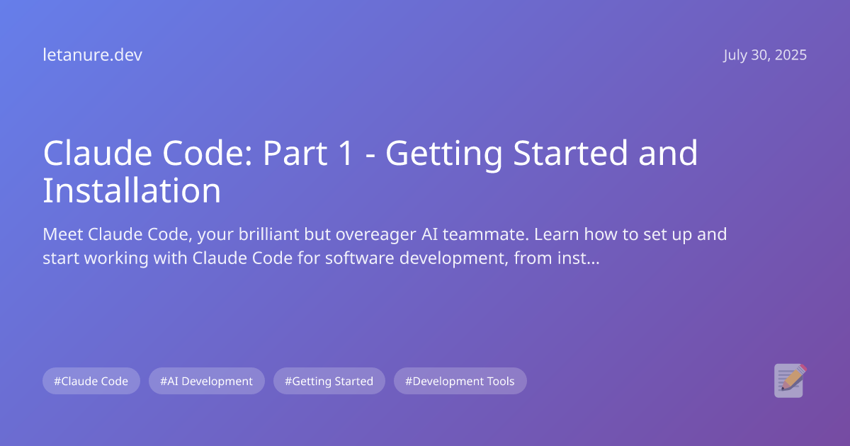 Claude Code: Part 1 - Getting Started and Installation | Luiz Tanure